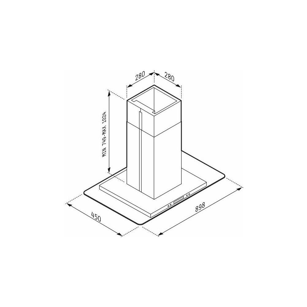 Pyramis Cielo Premium Απορροφητήρας Νησίδα 90cm Inox | Ηλεκτραγορά Κουρέας